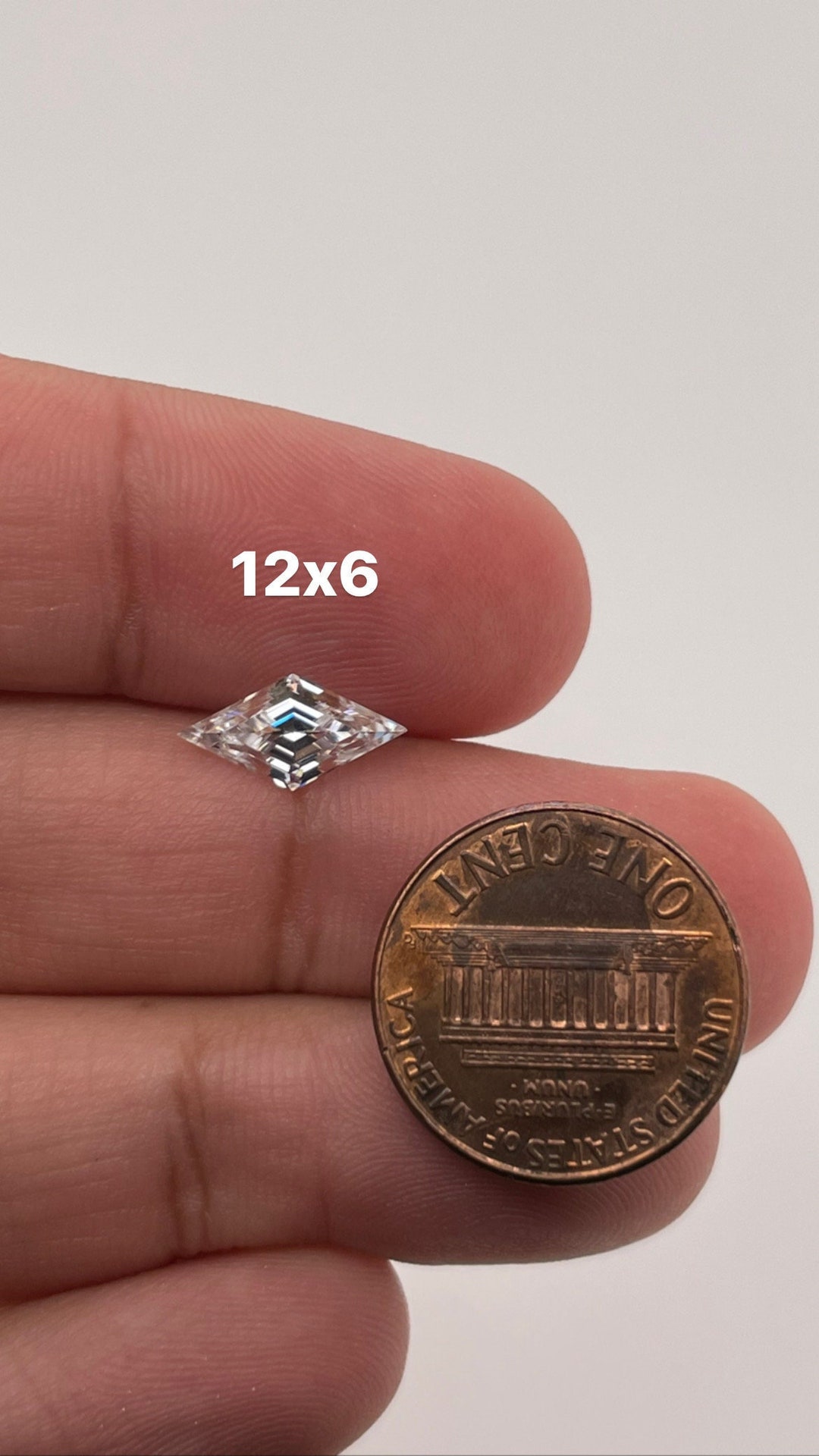 Lab Grown White Moissanite Lozenge Shape Eye Clean Quality DEF Color ...