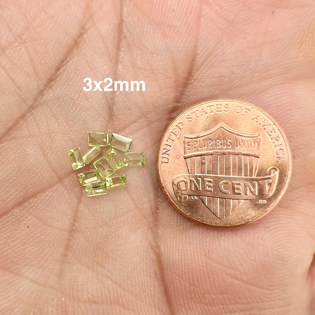 Precious Loose Peridot Baguettes - A Quality Gemstones, Sizes 2x1.5mm ...