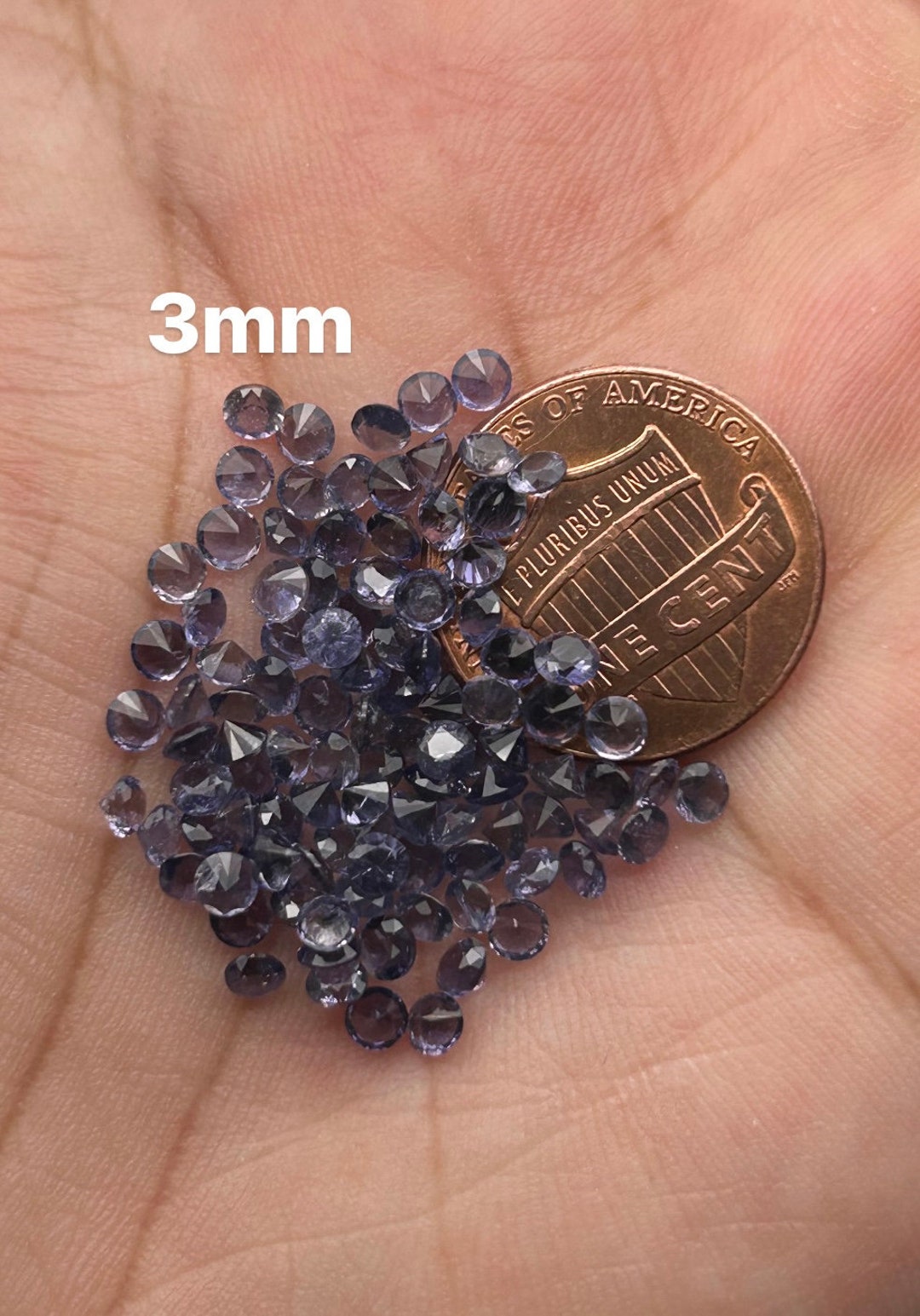 Loose Iolite Round Cut 1mm-3mm - 100 Piece Lot A Quality Gemstones ...
