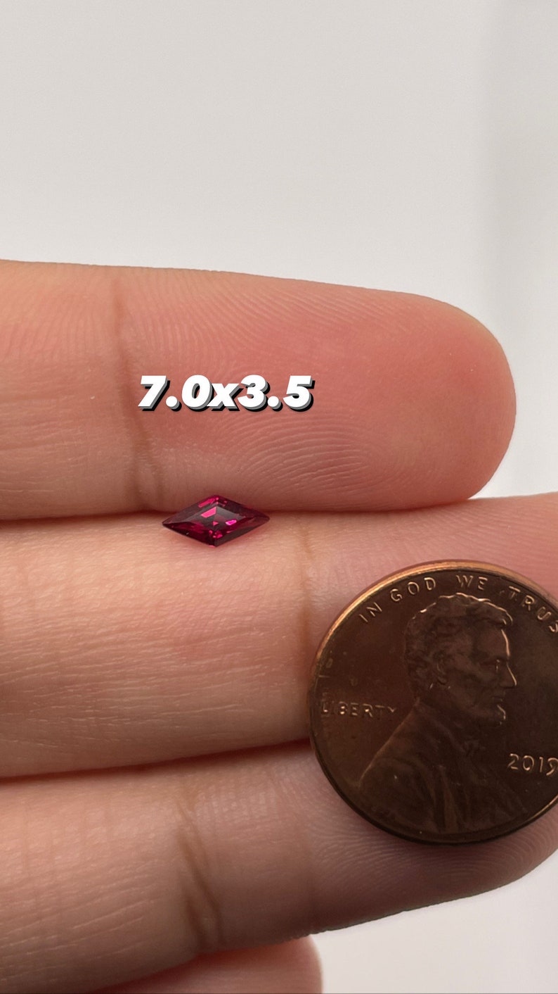 Lab Created Ruby Lozenge Shape Step Cut AAA Quality Available - Etsy