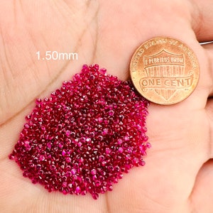 Synthetic Ruby Gemstones Small Round 100pcs Parcels Each Size From 0 ...