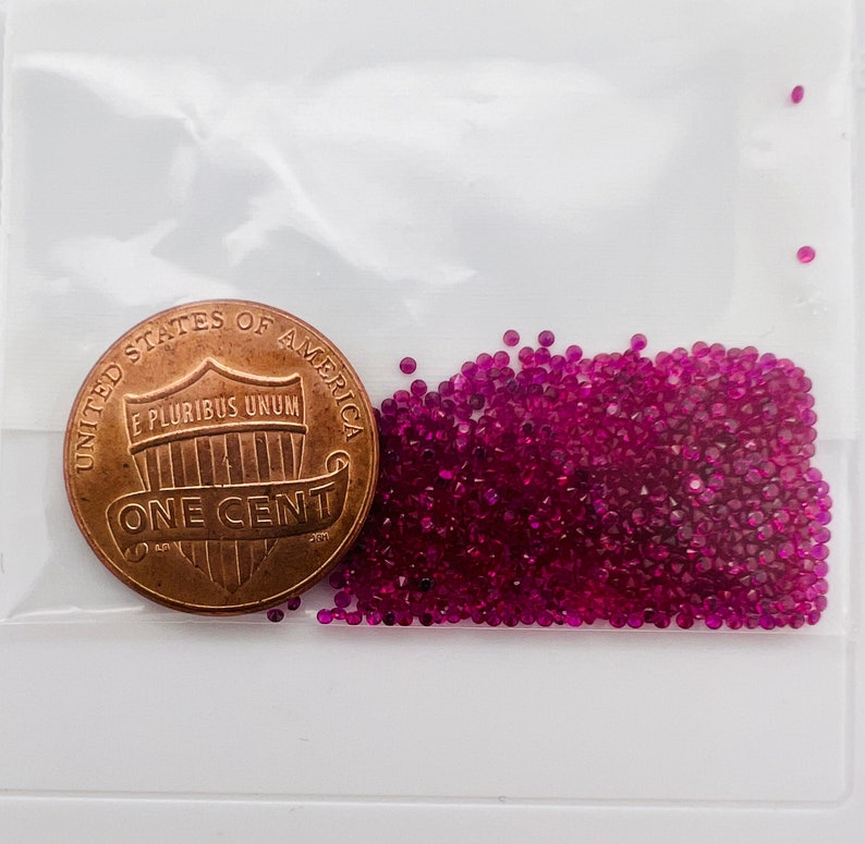 Synthetic Ruby Gemstones Small Round 100pcs Parcels Each Size From 0 ...
