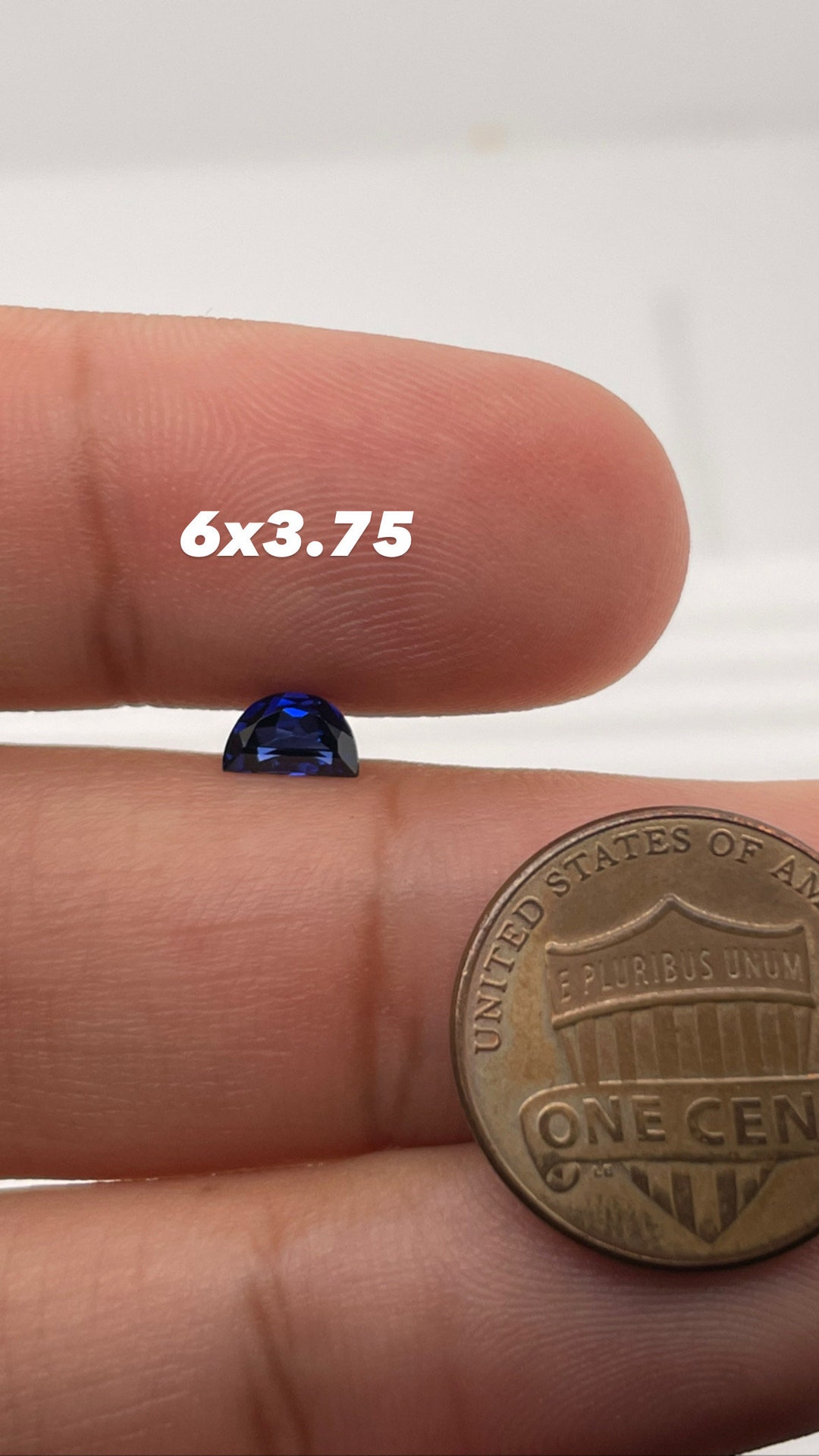 Synthetic Half-moon Cut Swiss Made Rough Blue Sapphire Precision Cut ...