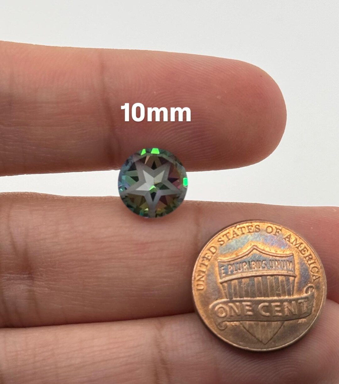 Mystic Green Topaz Round Texas Star Cut AAA Loose Gemstone Available in ...