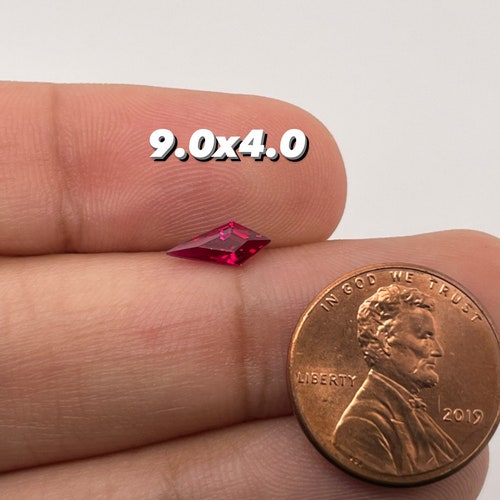 Lab Created Ruby Lozenge Shape Step Cut AAA Quality Available - Etsy