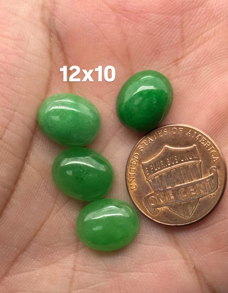 Chinese Green Jade Oval Cabochon – Color Treated Loose Gemstone for ...