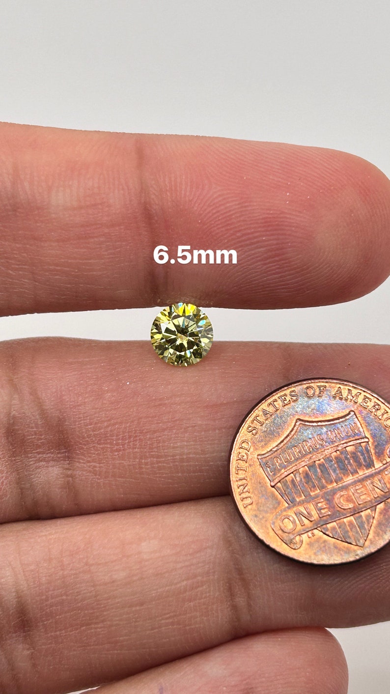 Loose Round Moissanite Yellow - Sizes 4mm to 6.5mm, Unique Gemstone for ...