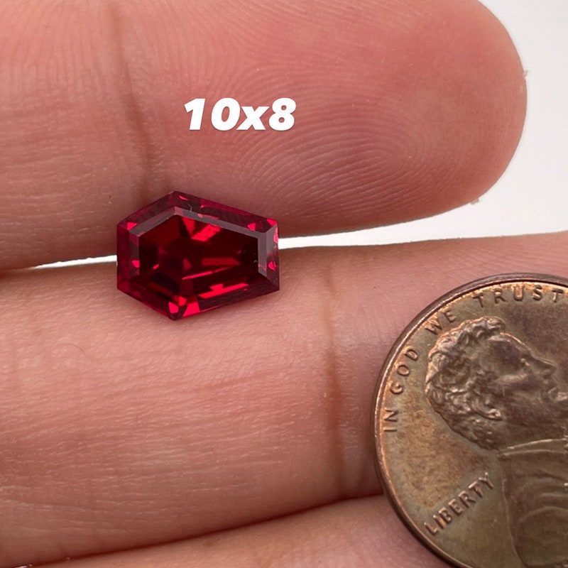 Ruby Coffin Cut Ring - Etsy