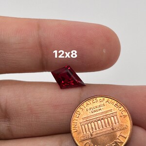 Lab Created Ruby Kite Shape Step Cut AAA Quality Available in 5x2.25mm ...