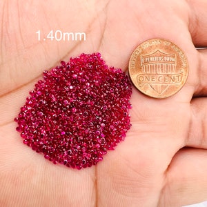 Synthetic Ruby Gemstones Small Round 100pcs Parcels Each Size From 0 ...