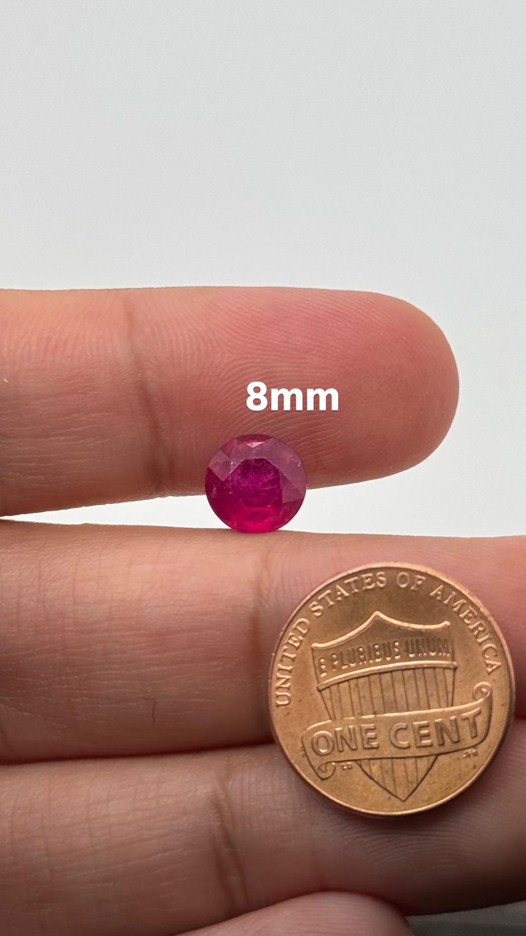 Loose Natural Fissure Filled Ruby Round Cut, Ideal for Custom Rings or Pendants, Sizes 4mm - 8mm ...