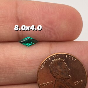 Lab Created Emerald Lozenge Shape Step Cut AAA Quality Sabrina Created ...