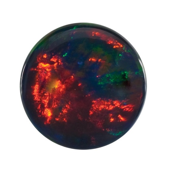 Lab Created Black Opal Round Shape Calibrated Cabochon | Etsy
