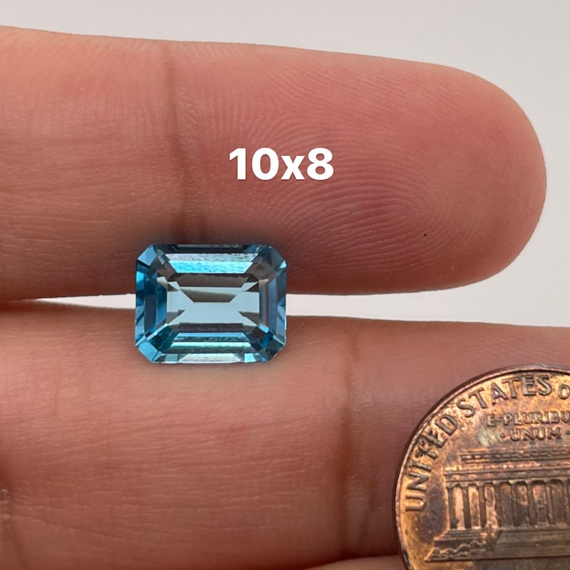Emerald Cut Swiss Blue - Etsy