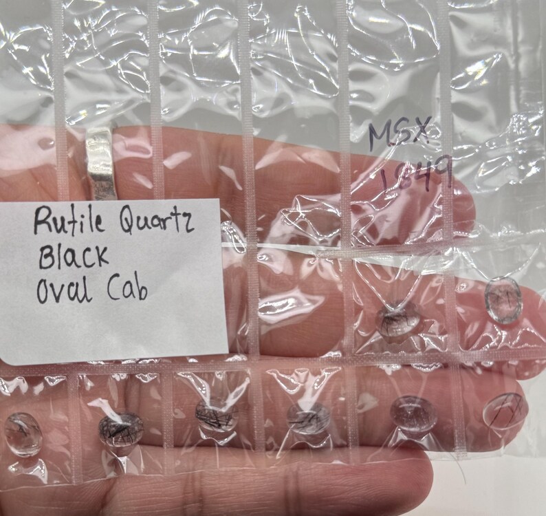 Black Rutile Quartz 8x6mm Oval Cabochon | AAA Gemstone for Jewelry ...