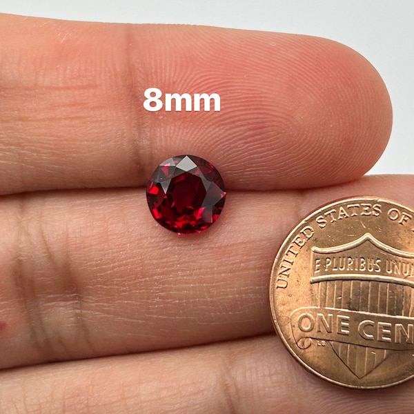 Lab Created Ruby 8mm - Etsy
