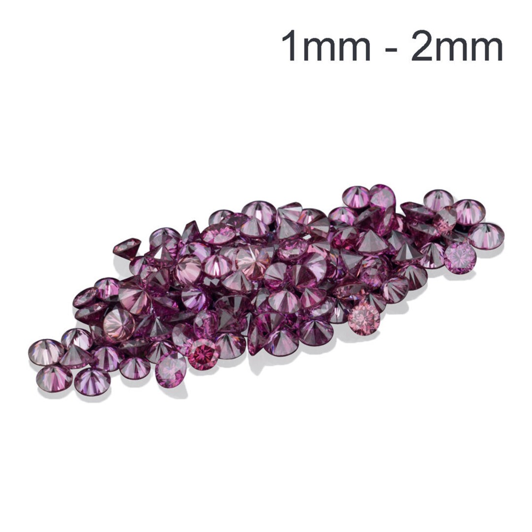 Natural Round Rose Pink Color Enhanced Diamonds Available in 1MM-2MM - Etsy