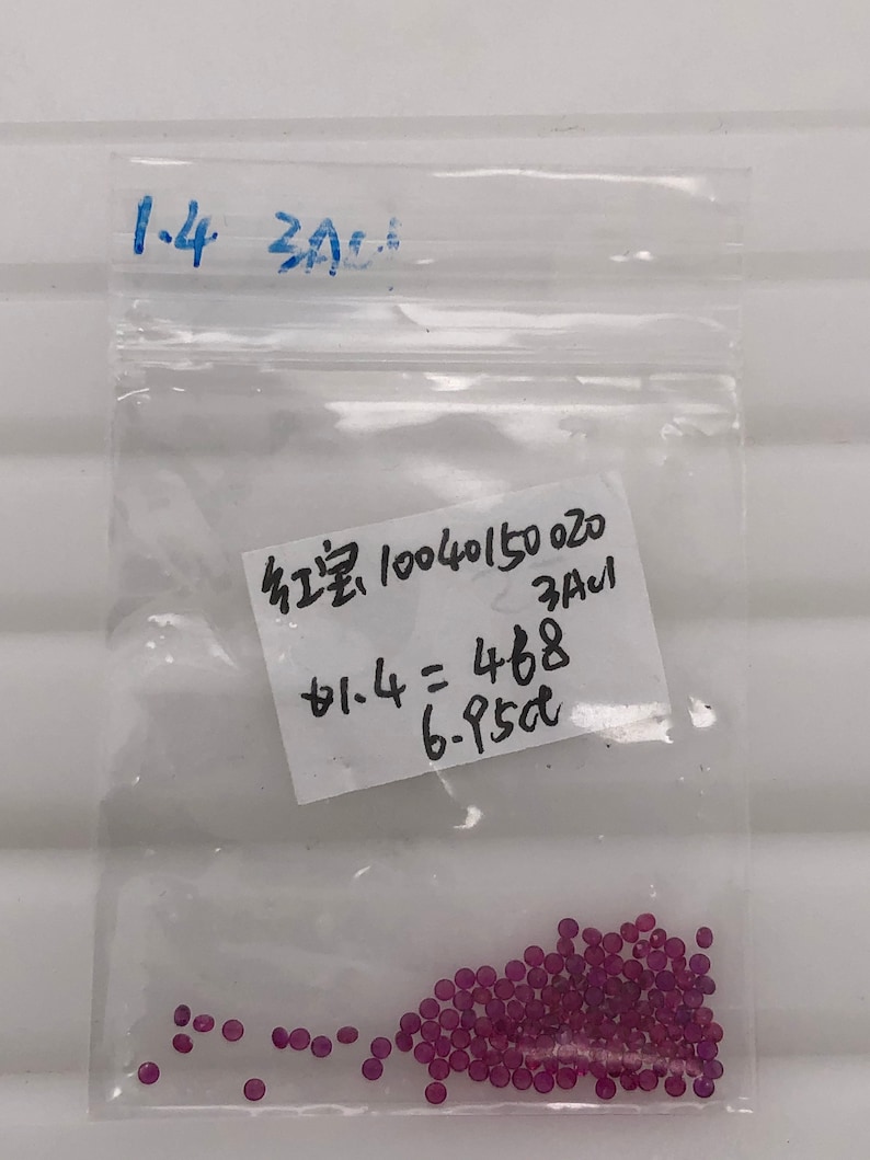 Loose Natural Ruby Gemstones Small Round Parcels Each Size From 1.00MM ...