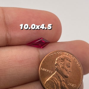 Lab Created Ruby Kite Shape Step Cut AAA Quality Available in 5x2.25mm ...