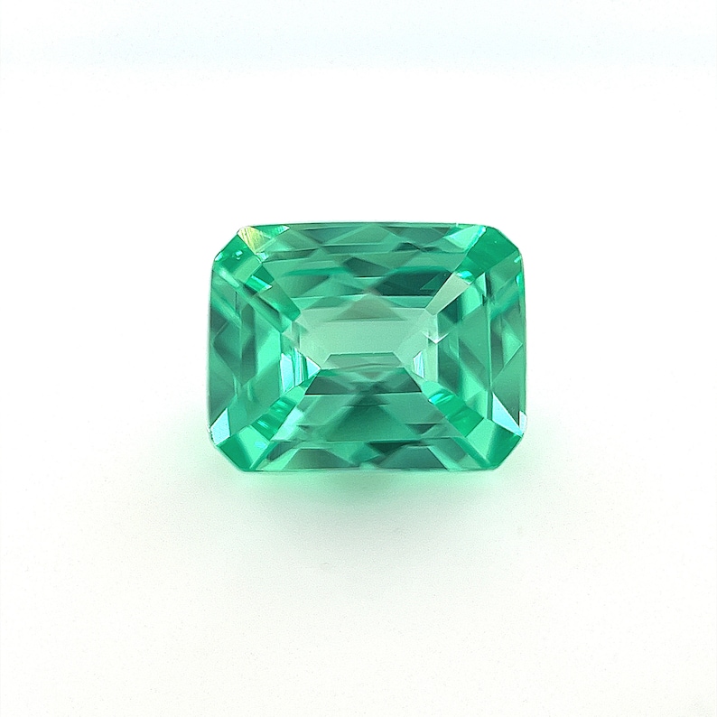 Lab Grown Green Sapphires Emerald Cut Checkered AAA Quality - Etsy