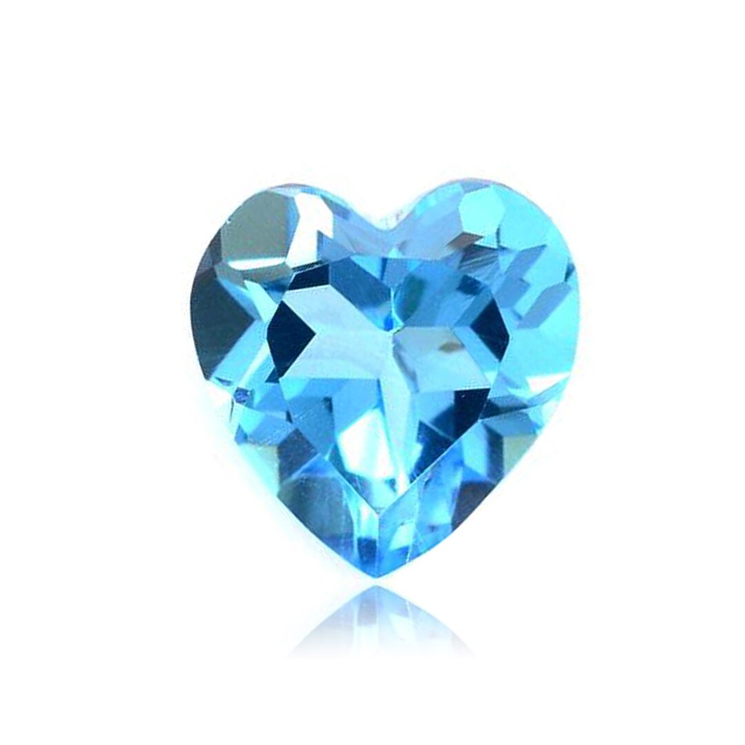 Swiss Blue Topaz Heart Shape AAA/AA Quality Loose Gemstone From 5MM-8MM ...
