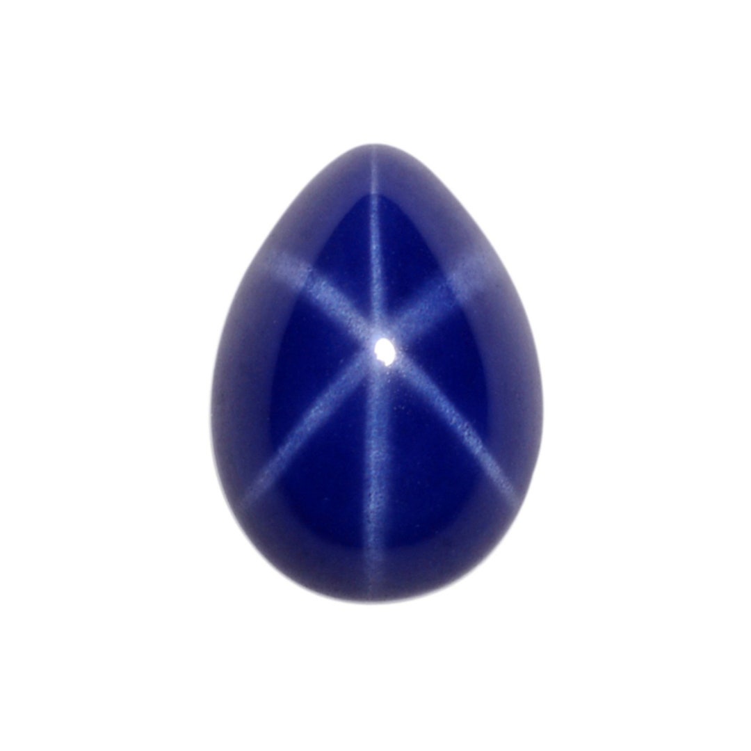 Lab Created Synthetic Blue Star Sapphire Pear Cabochon Loose Stones ...