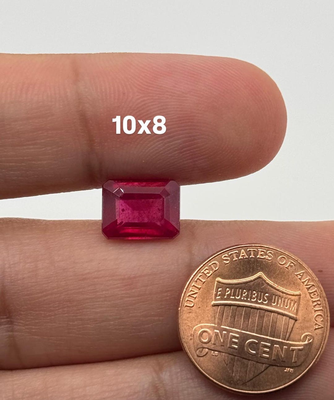 Loose Natural Fissure Filled Ruby Emerald Cut, Ideal for Custom Rings or Pendants, Sizes 6x4mm ...