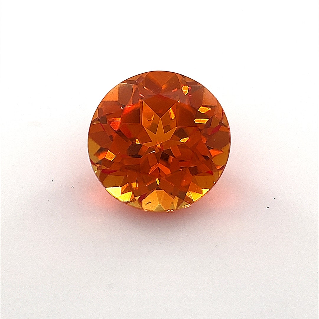 Lab Grown Orange Sapphire Round Cut AAA Quality Available in 2mm - 10mm ...