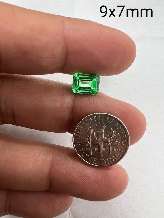 Lab Grown Green Sapphires Emerald Cut AAA Quality Finest - Etsy