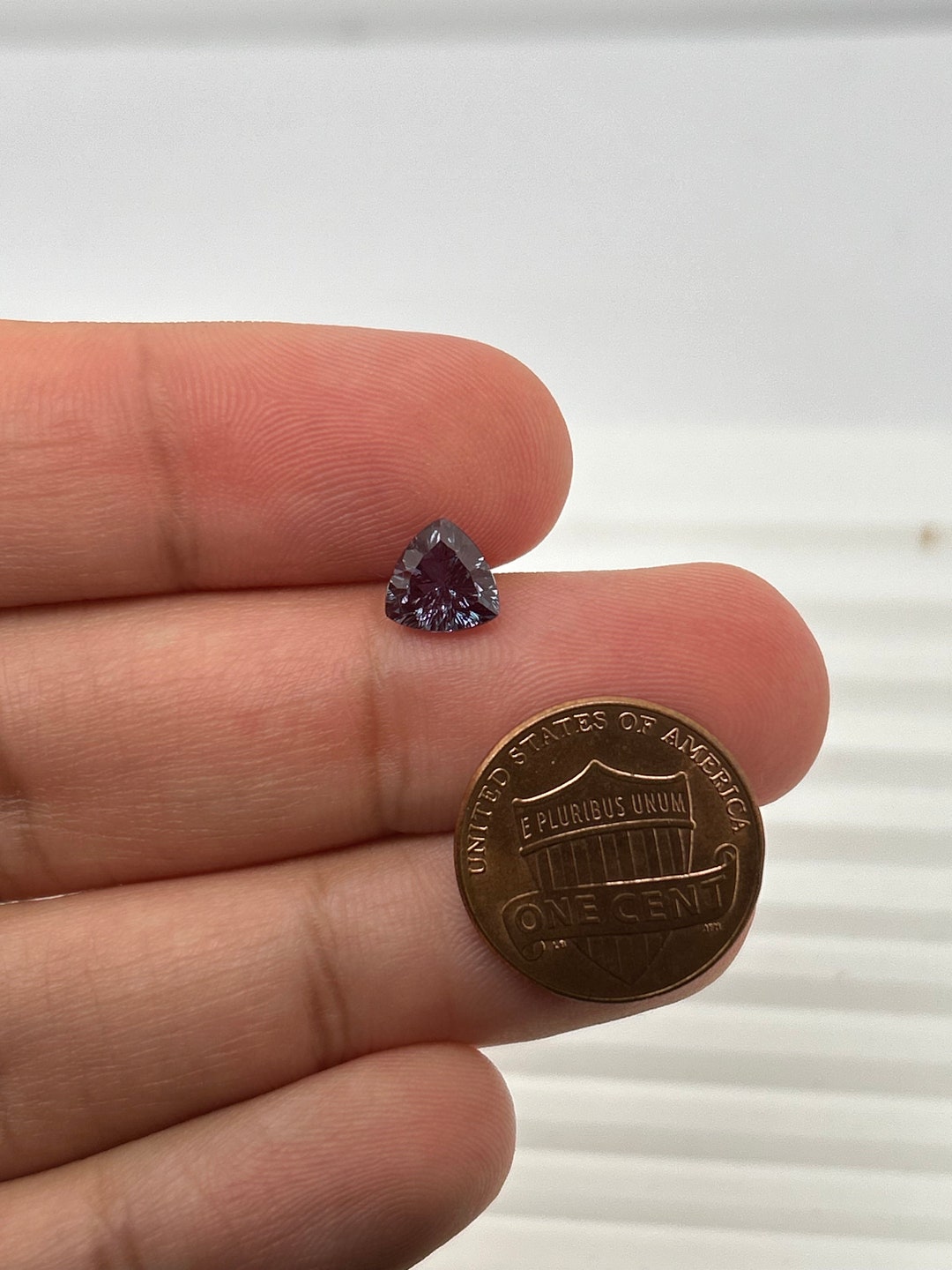 Lab Created Alexandrite Gemstone - 7MM Trillion Concave Shape ...