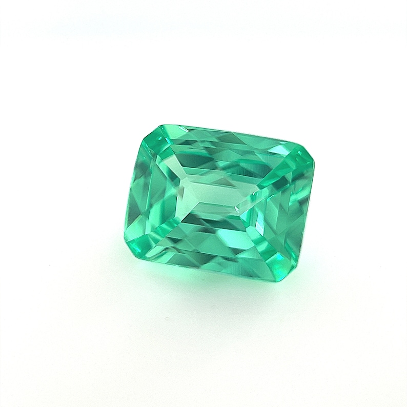 Lab Grown Green Sapphires Emerald Cut Checkered AAA Quality - Etsy
