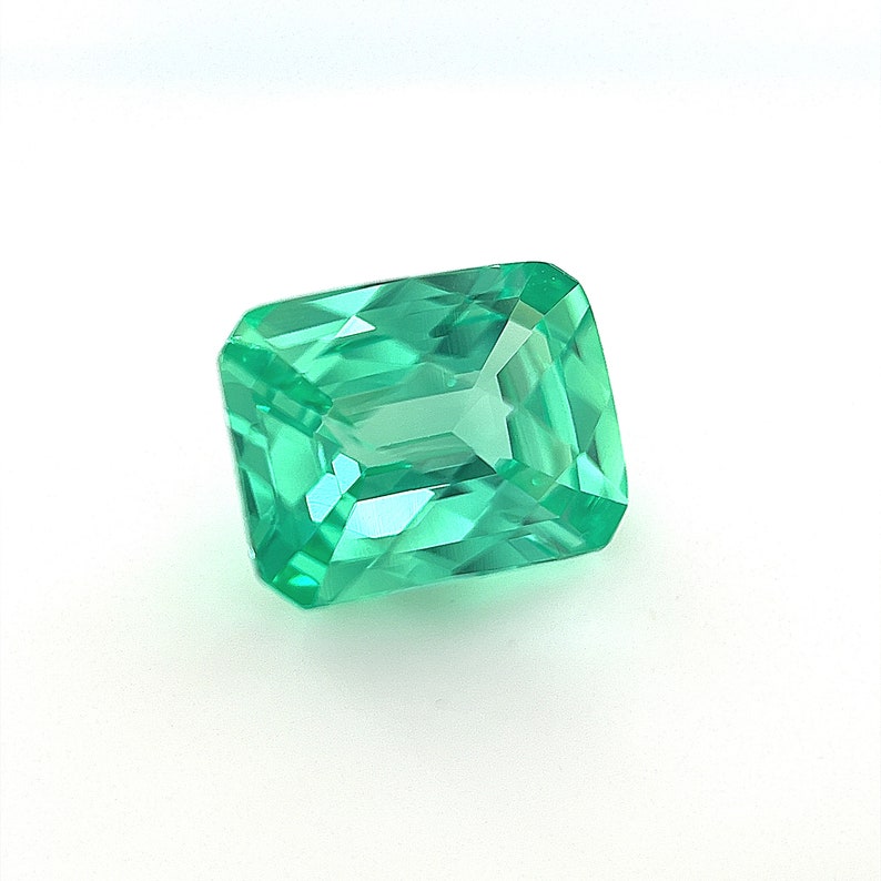 Lab Grown Green Sapphires Emerald Cut Checkered AAA Quality - Etsy