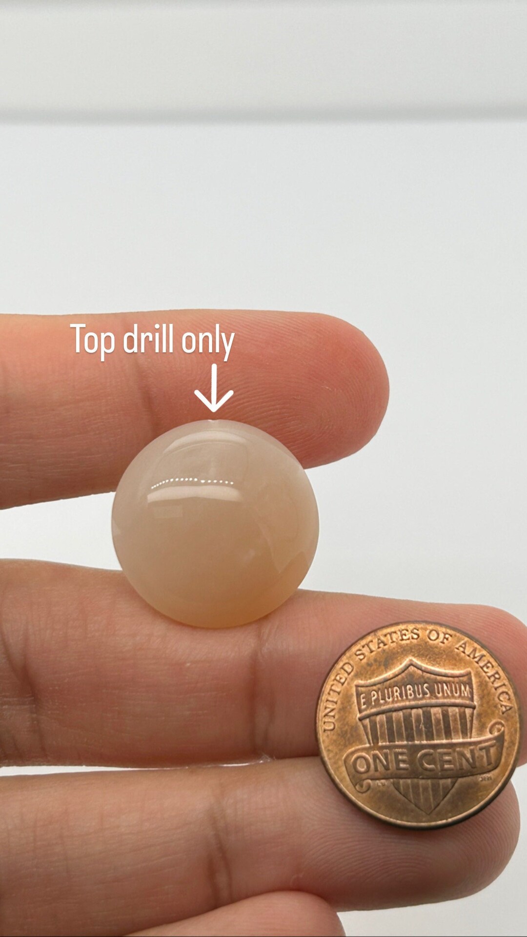 Peach Moonstone 20x20mm Round Cab | Top Drill Only | Natural Gemstone ...