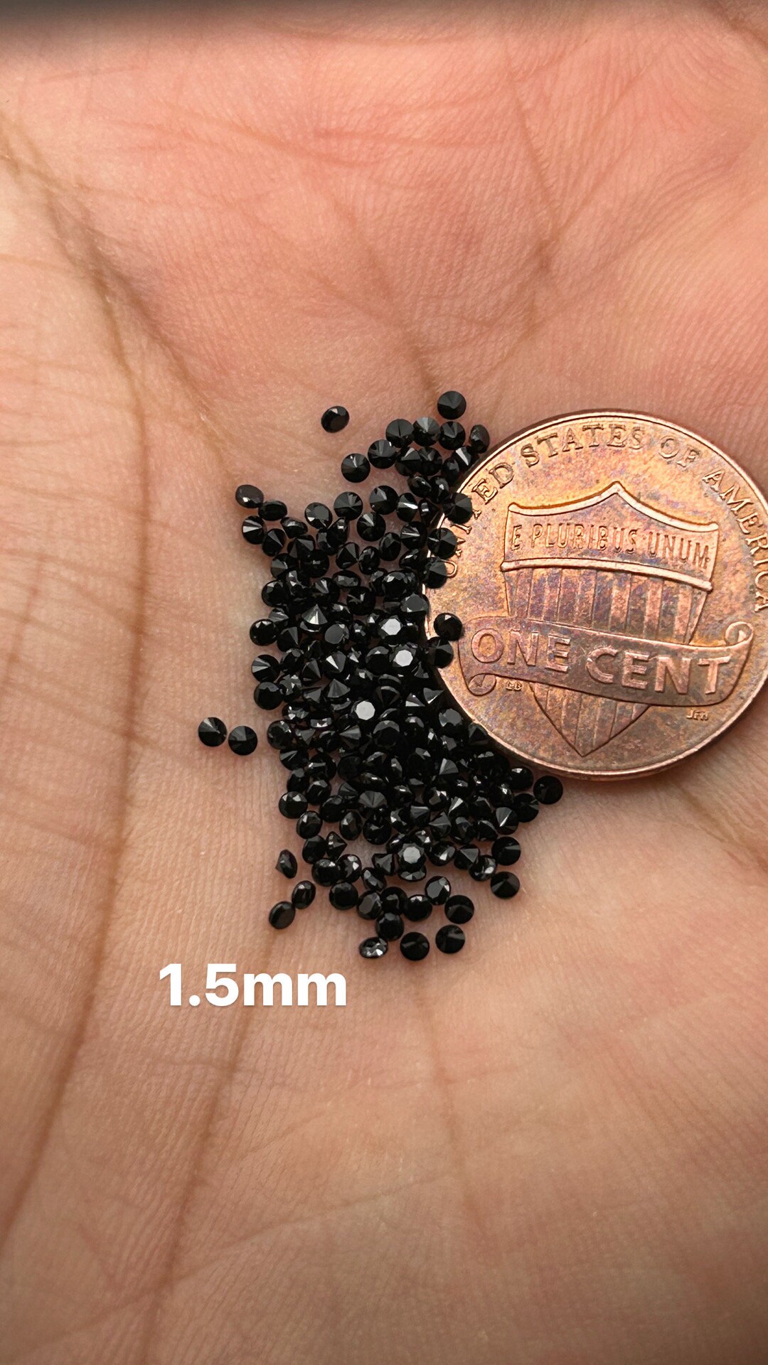 Loose Black Spinel - Round Cut, Available Sizes 1mm-3mm 100pcs Parcel ...