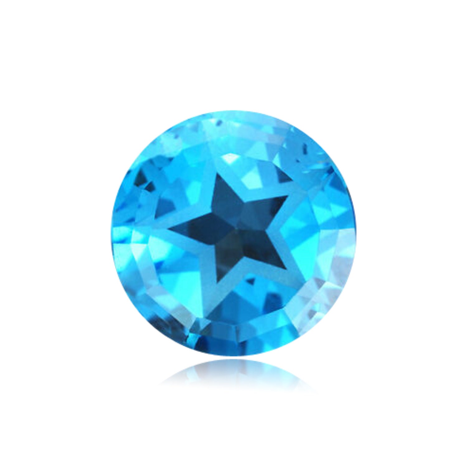 Swiss Blue Topaz Round Texas Star Shape AAA/AA Quality Loose - Etsy