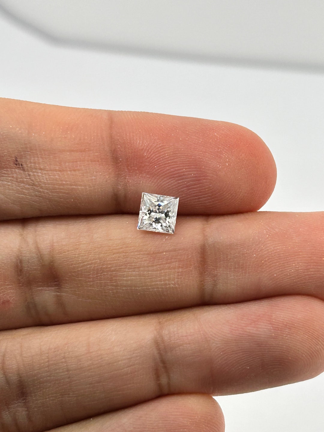 Lab Grown White Moissanite Square Princess Shape Eye Clean Quality DEF ...