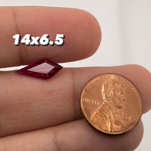 Lab Created Ruby Kite Shape Step Cut AAA Quality Available in 5x2.25mm ...