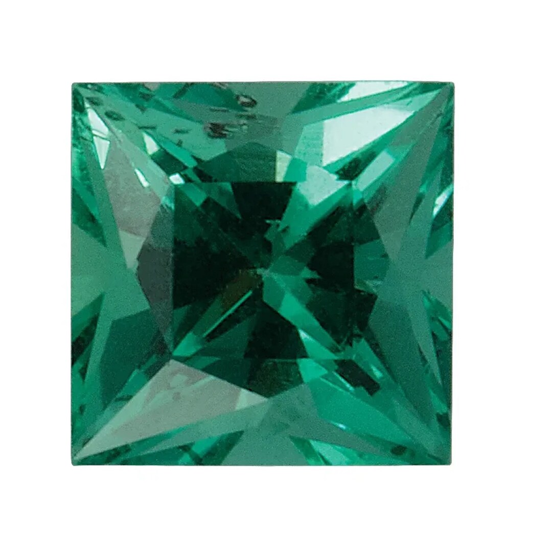 Natural Emerald Princess-cut Shape AA/A Quality Faceted Diamond-cut ...