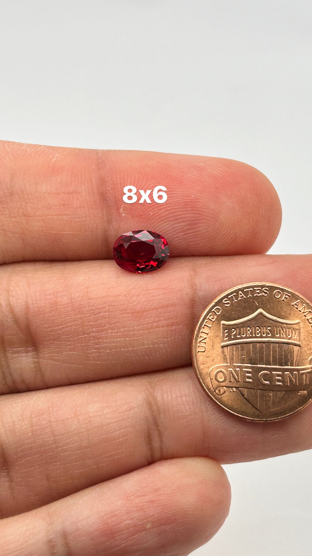 Lab-created Ruby Gemstone 0val Step Cut, 8x6mm Synthetic Red Ruby ...