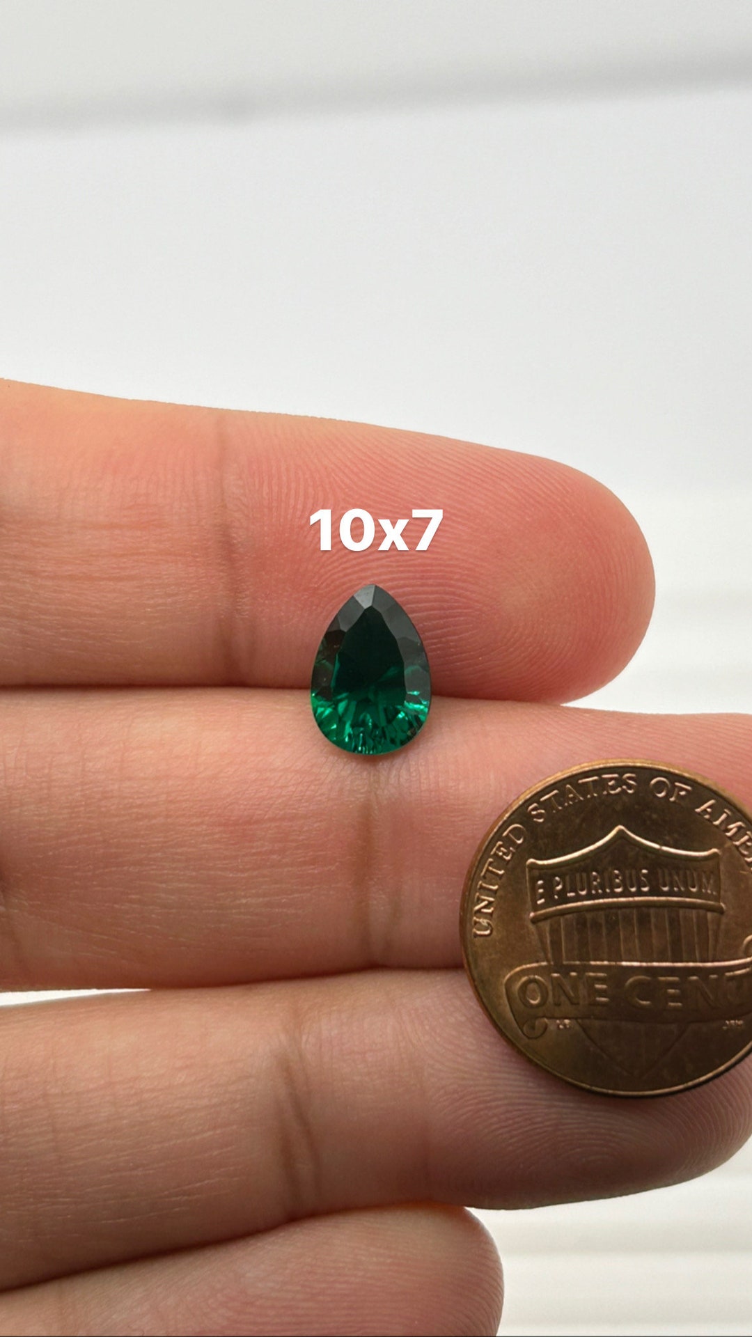 Lab-created Emerald 10x7mm Loose Pear Concave Cut -sabrina Created ...