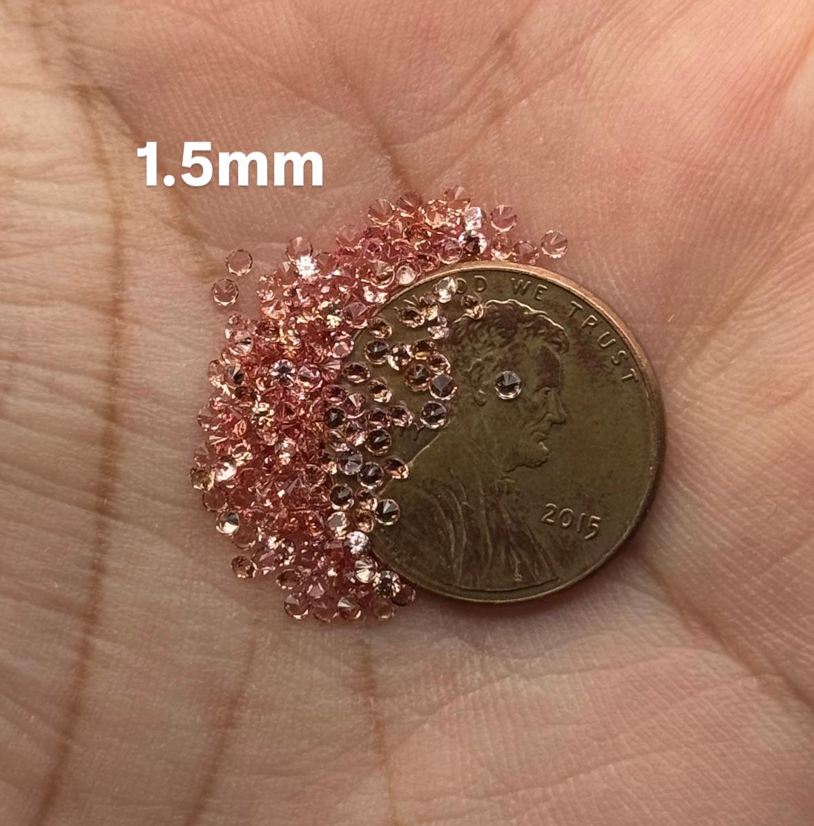 Padparadscha Sapphire Round Cut: Lab-created Peachy-pink Gemstones - Etsy