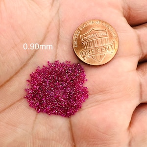 Synthetic Ruby Gemstones Small Round 100pcs Parcels Each Size From 0 ...