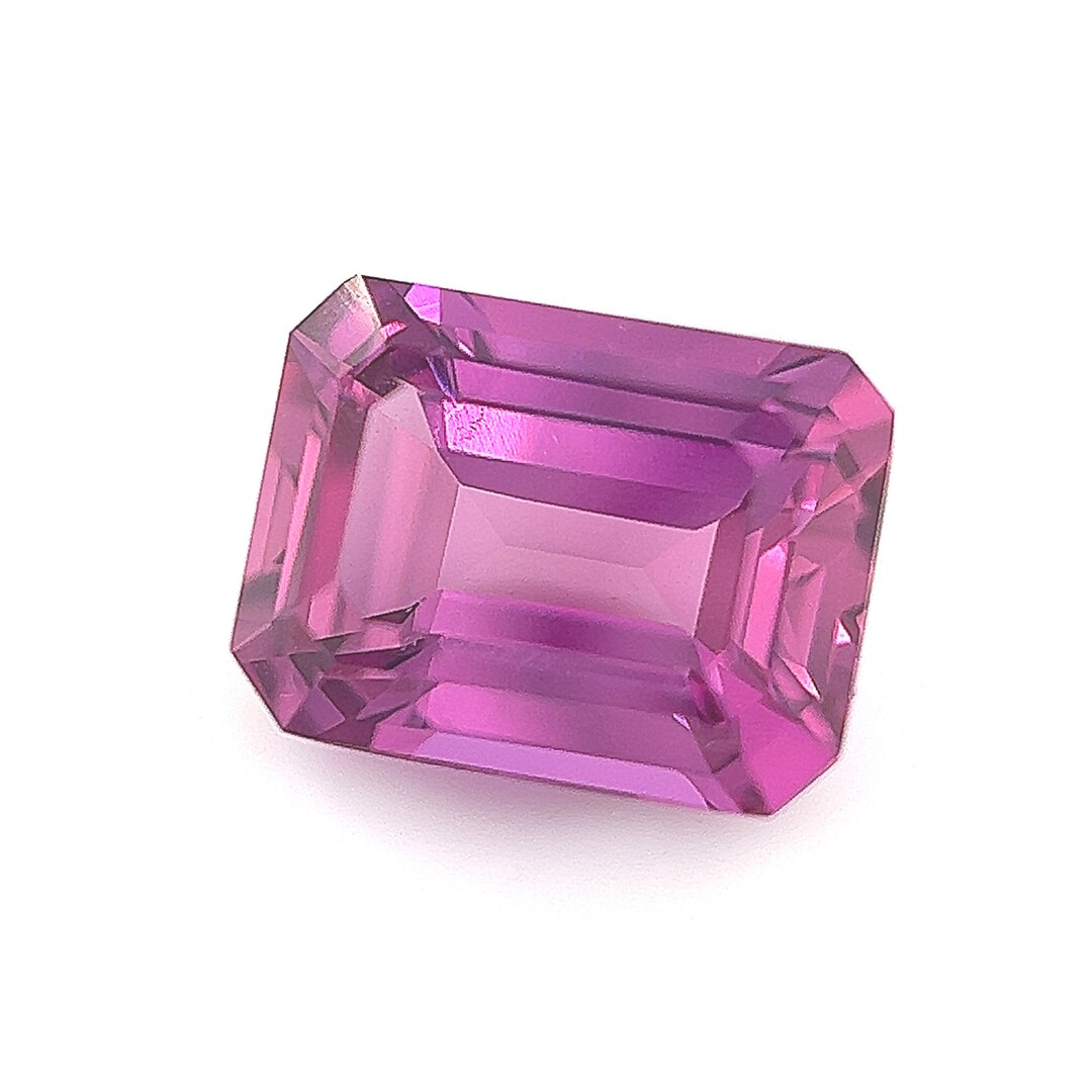 Synthetic Fuchsia Sapphire AAA Quality Emerald Cut on German Machines ...