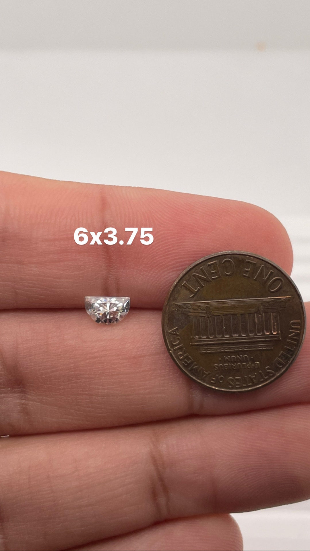 Lab Grown White Moissanite Half Moon Shape Eye Clean Quality DEF Color ...