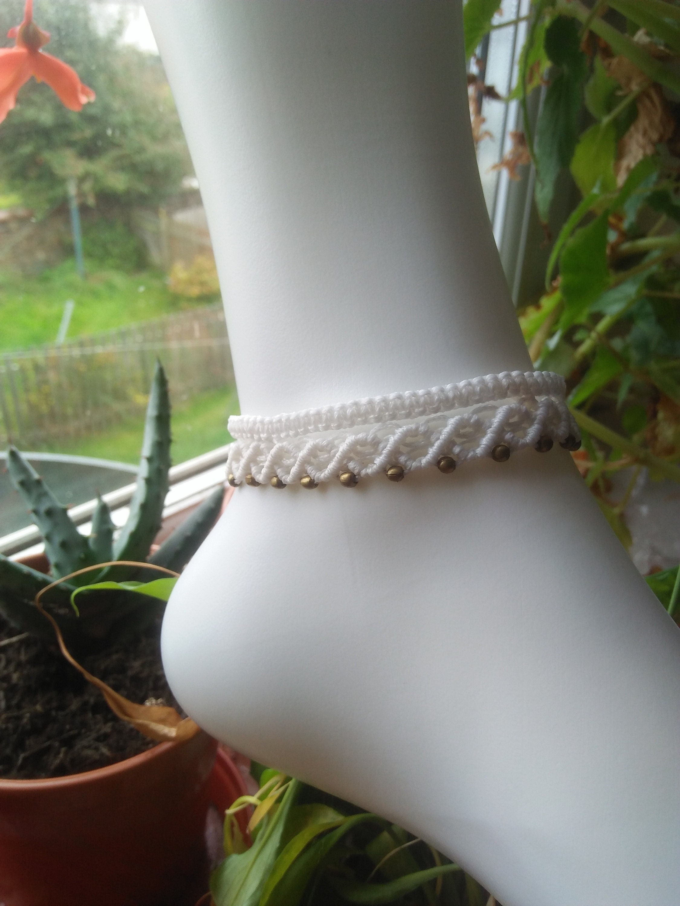 Macrame anklet | Etsy