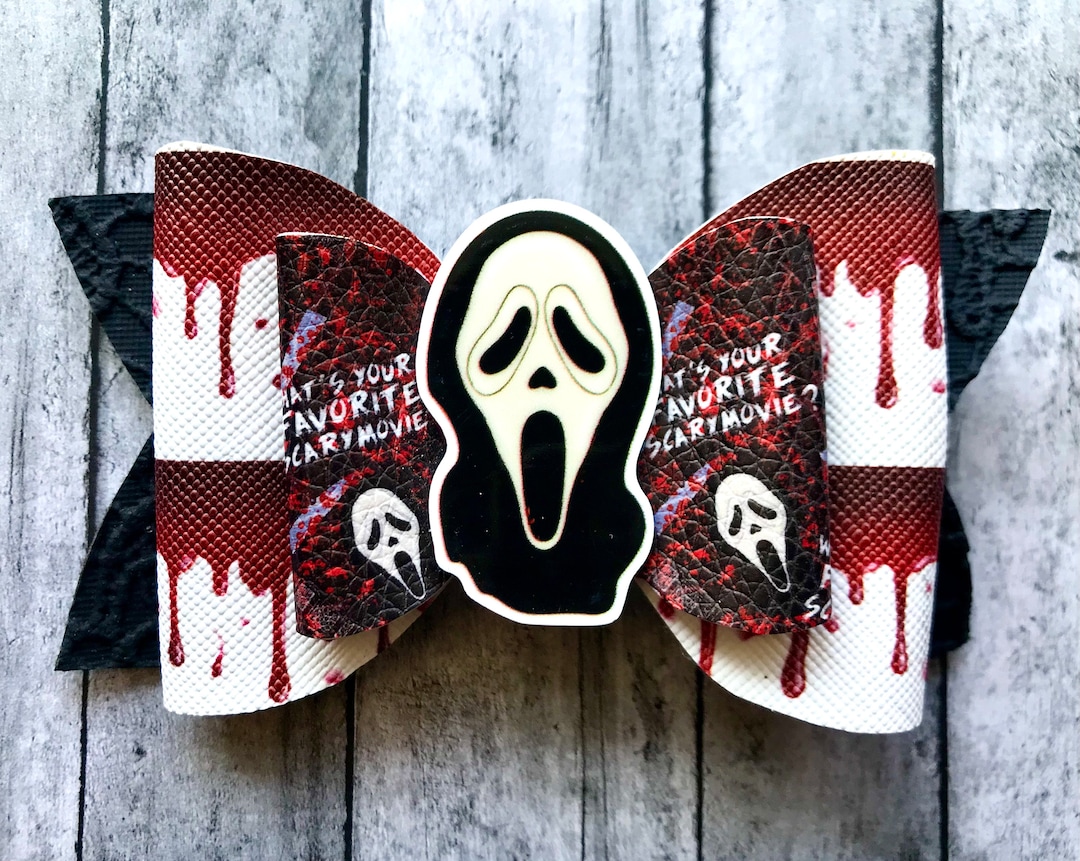 Ghostface Bow Scream Bow Horror Bow - Etsy