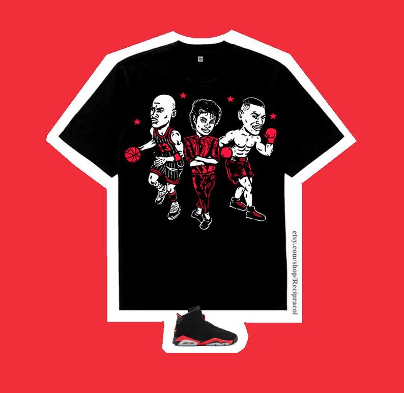 Black Air Jordan 6 Infrared Salesman Matching T-shirt - Sneaker Outfit ...