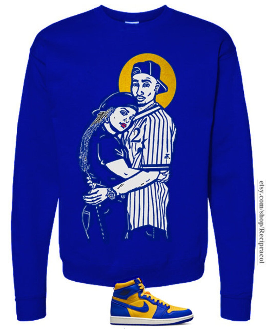 Royal Yellow Lucky Love Sweatshirt Match Air Jordan 1 Laney - Etsy