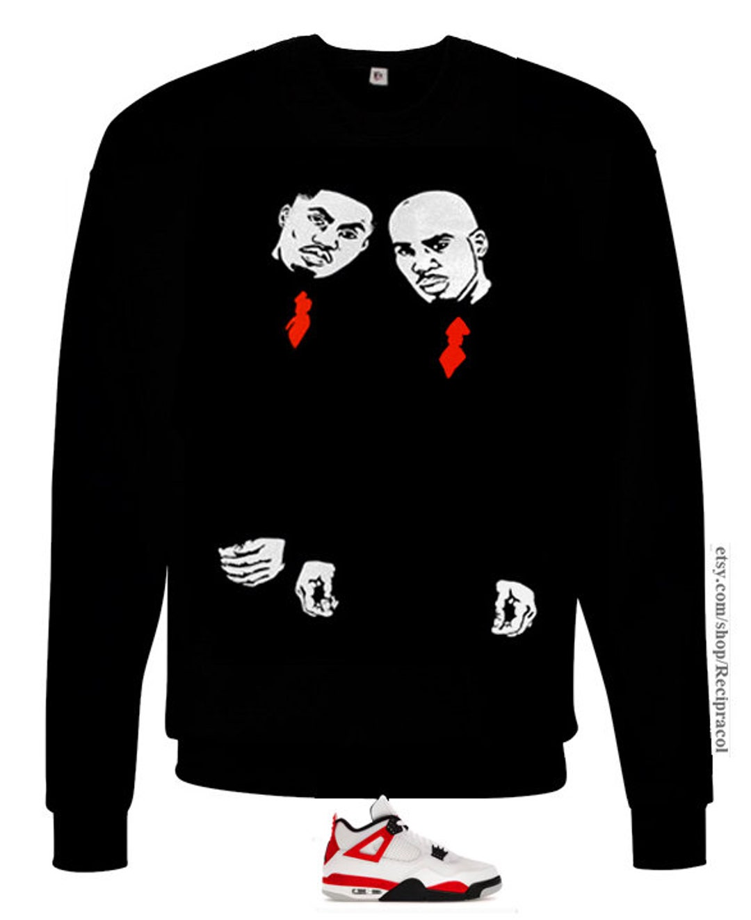 Bred Belly Sweatshirt Match 3 Retro Black Cement - Etsy