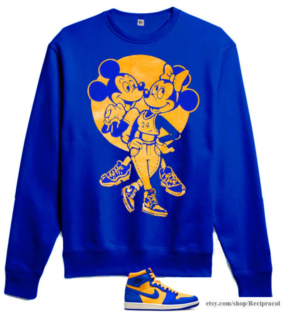 Royal Yellow Steet Mice Sweatshirt Match Air Jordan 1 Laney - Etsy